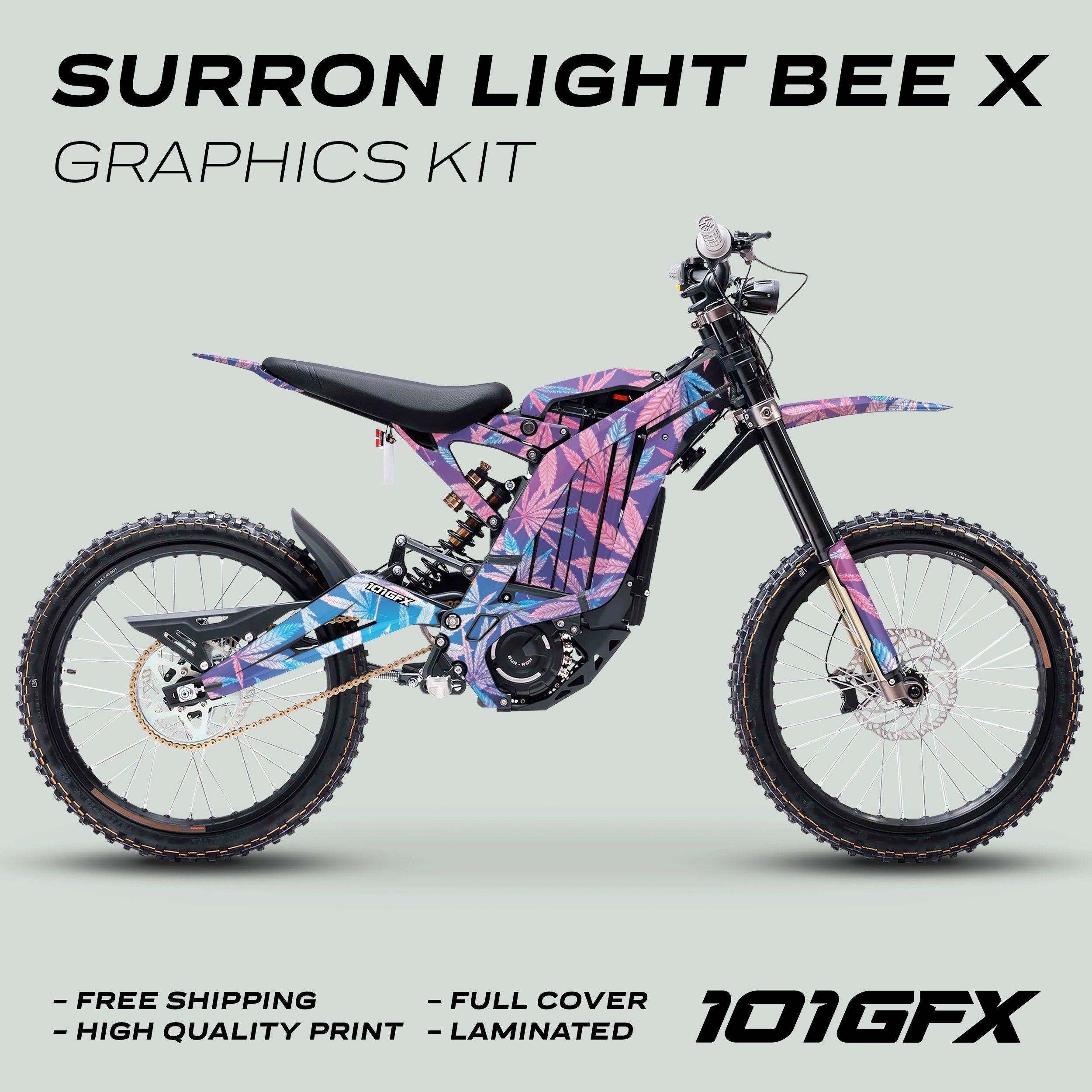 Surron Light Bee X Graphics Kit 420 CANNABIS Glow – 101GFX Unique Bike Graphics