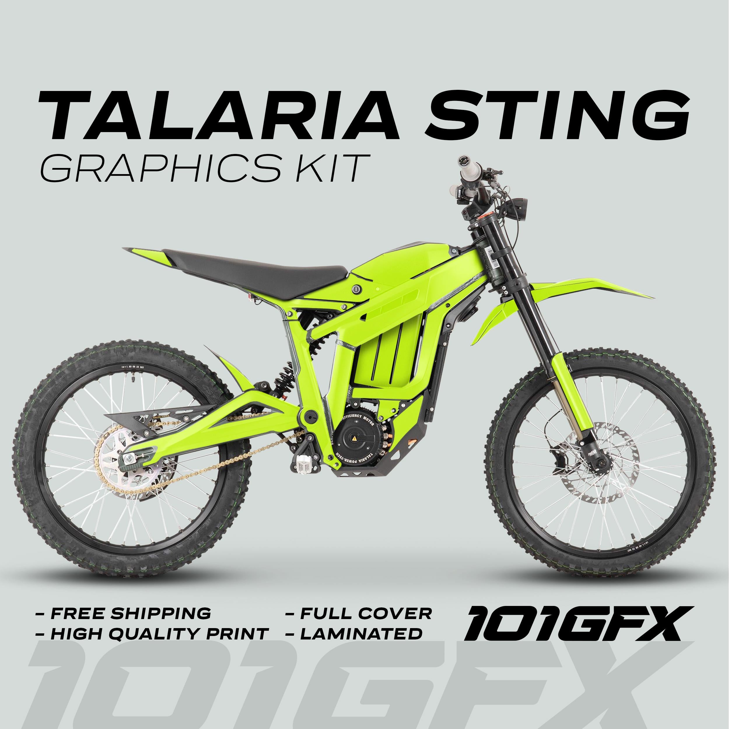 Talaria Sting R Graphics Kit SOLID COLOR GREEN Decals Stickers Laminat – 101GFX eBike Graphics