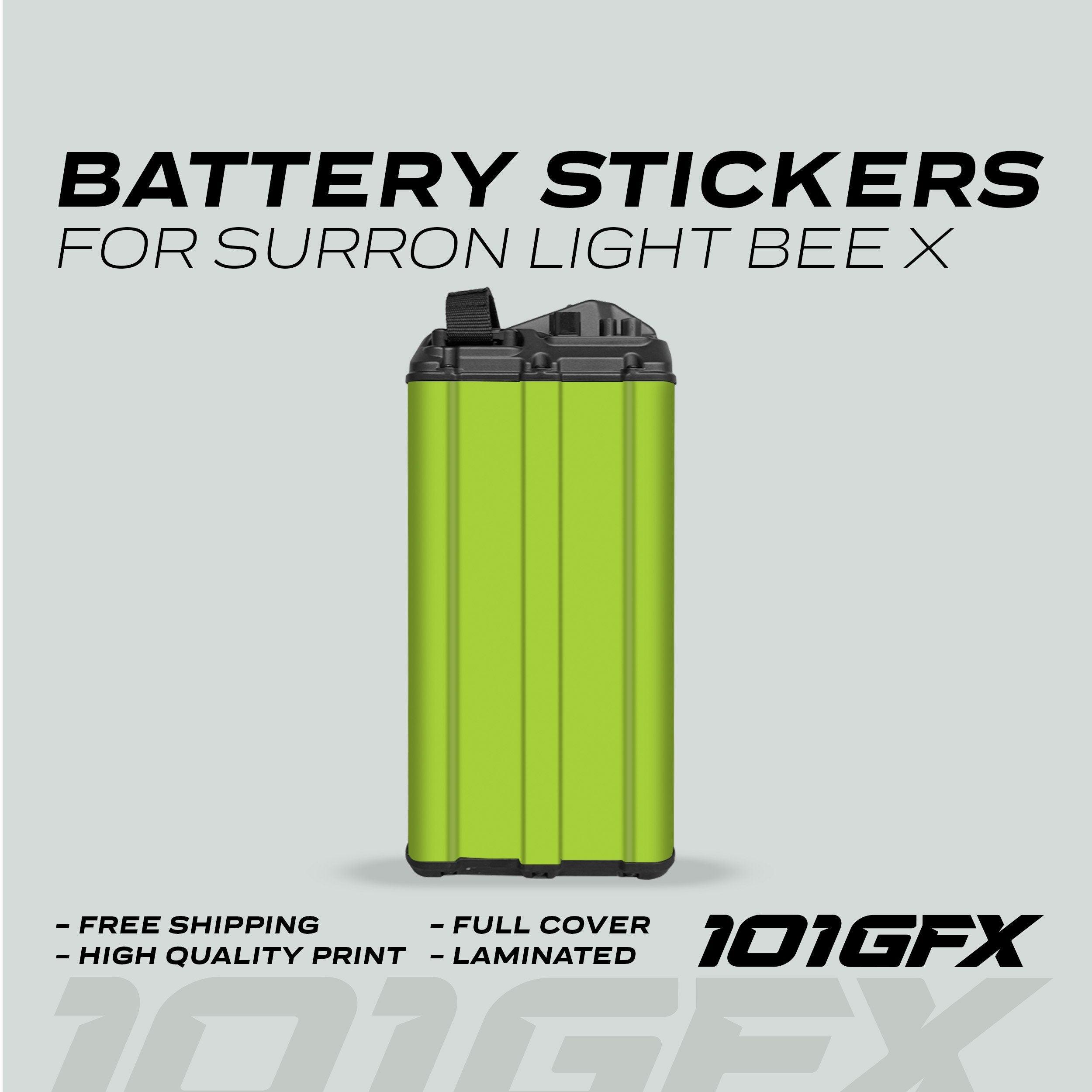 Surron Light Bee X Battery Stickers SOLID Green – 101GFX eBike Graphics
