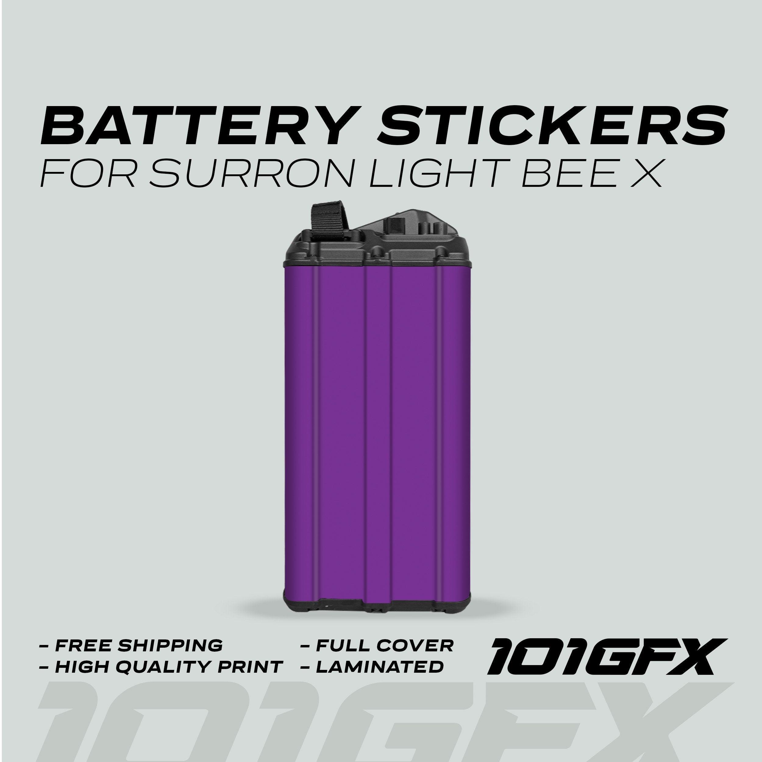 Surron Light Bee X Battery Stickers SOLID Purple – 101GFX eBike Graphics