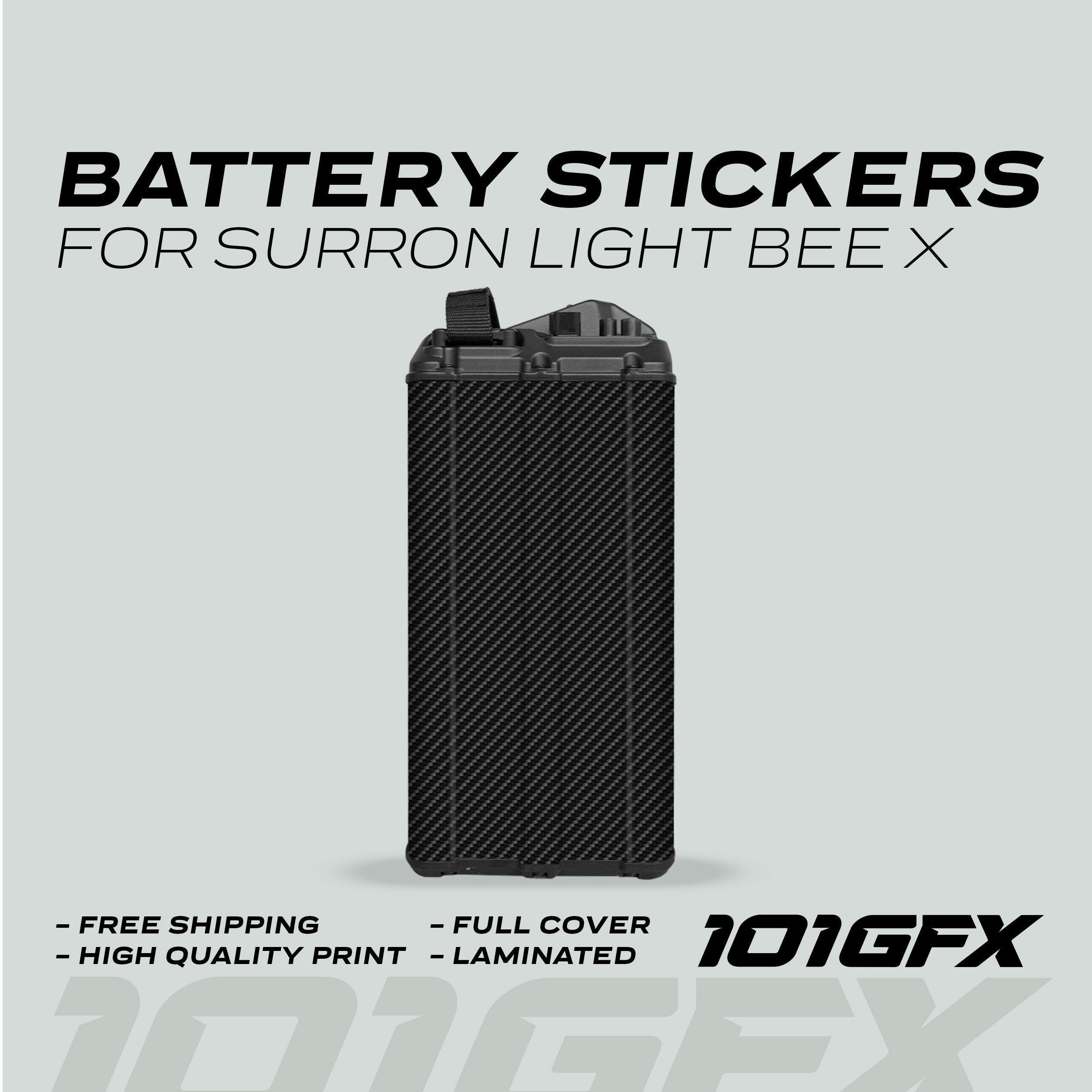 Surron Light Bee X Battery Stickers CARBON – 101GFX eBike Graphics