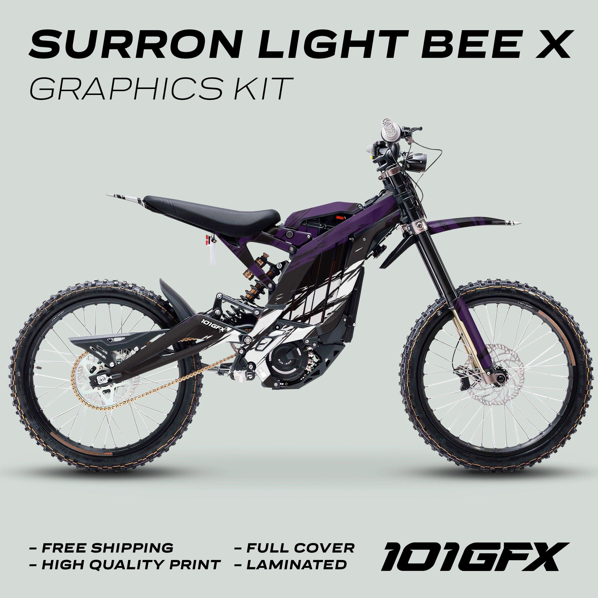 Surron Light Bee X Graphics Kit SLICE BLACK Purple – 101GFX Unique Bike ...