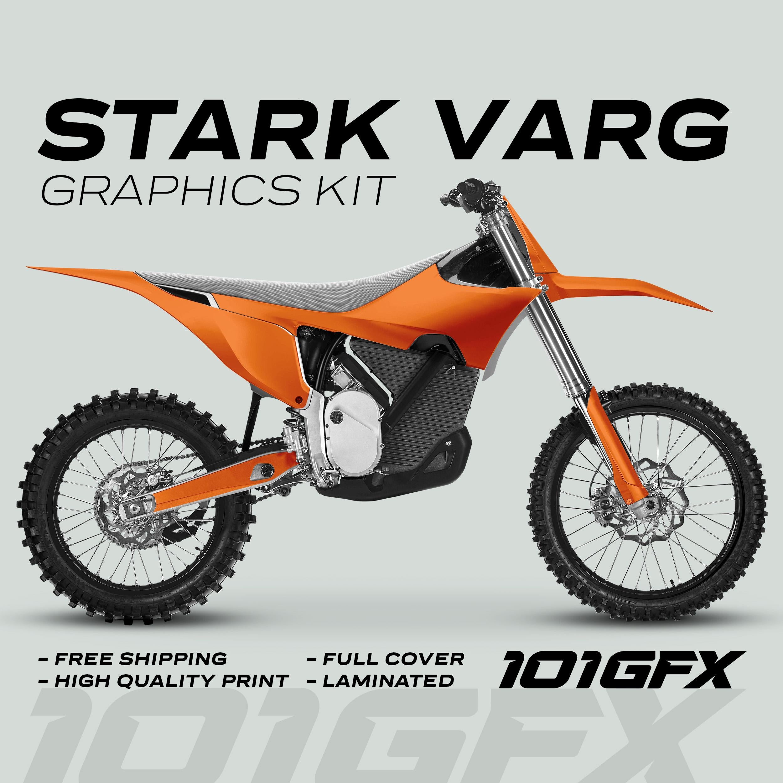 Stark Varg Graphics Kit SOLID COLOR ORANGE Stickers Laminated Stark Fu ...