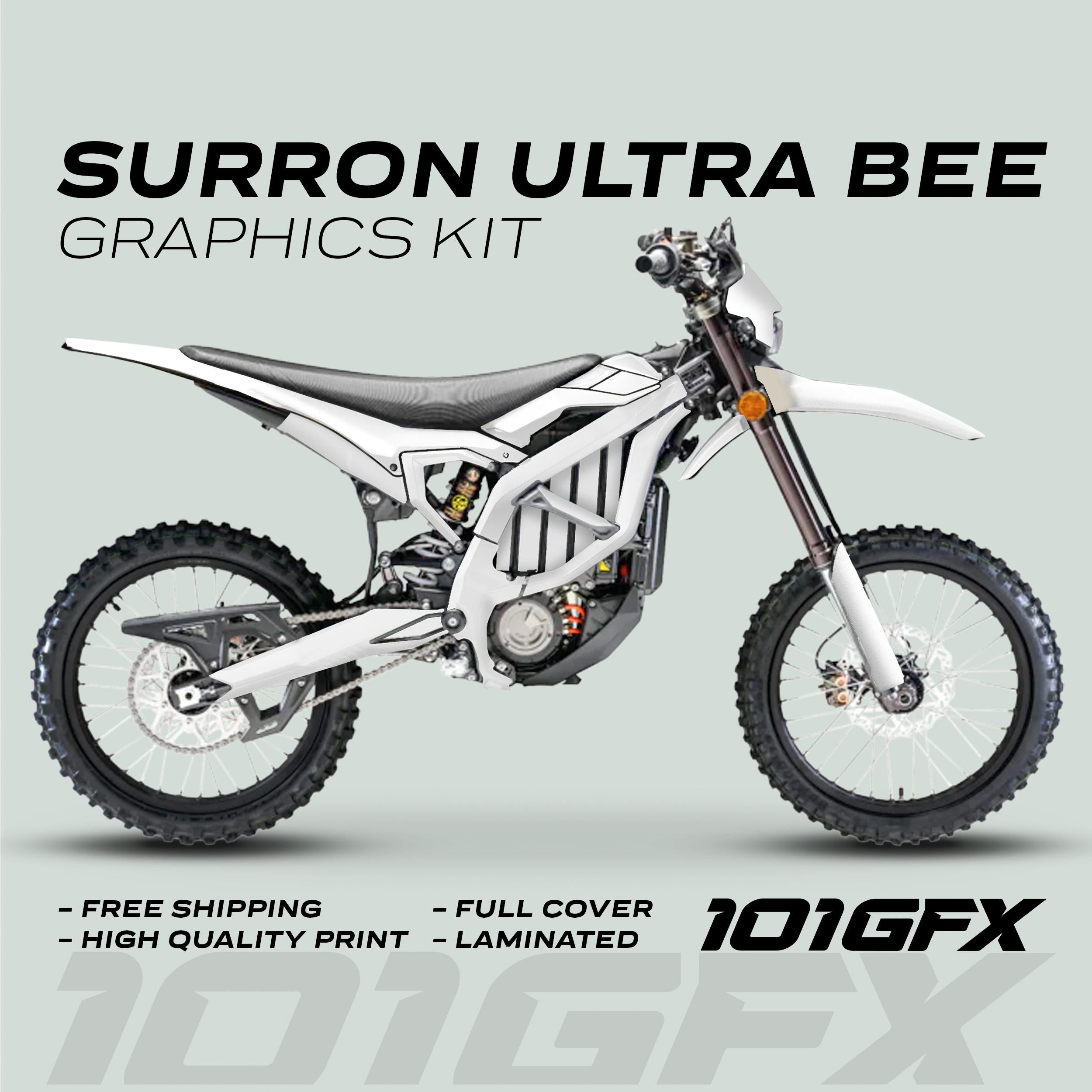 Surron Ultra Bee Graphics Kit SOLID COLOR WHITE Decals Stickers Lamina ...