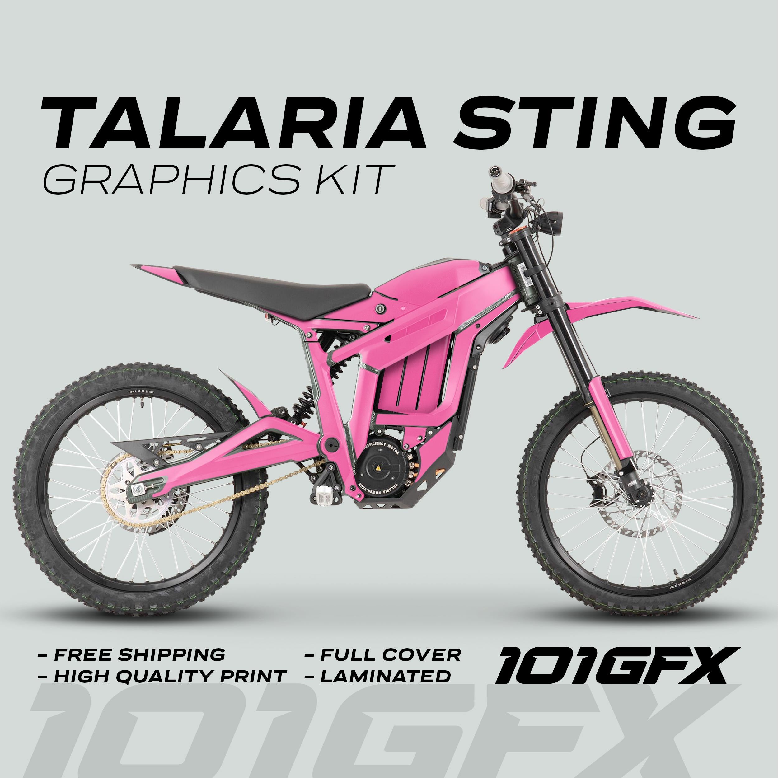 Talaria Sting R Graphics Kit SOLID COLOR PINK Decals Stickers Laminate ...
