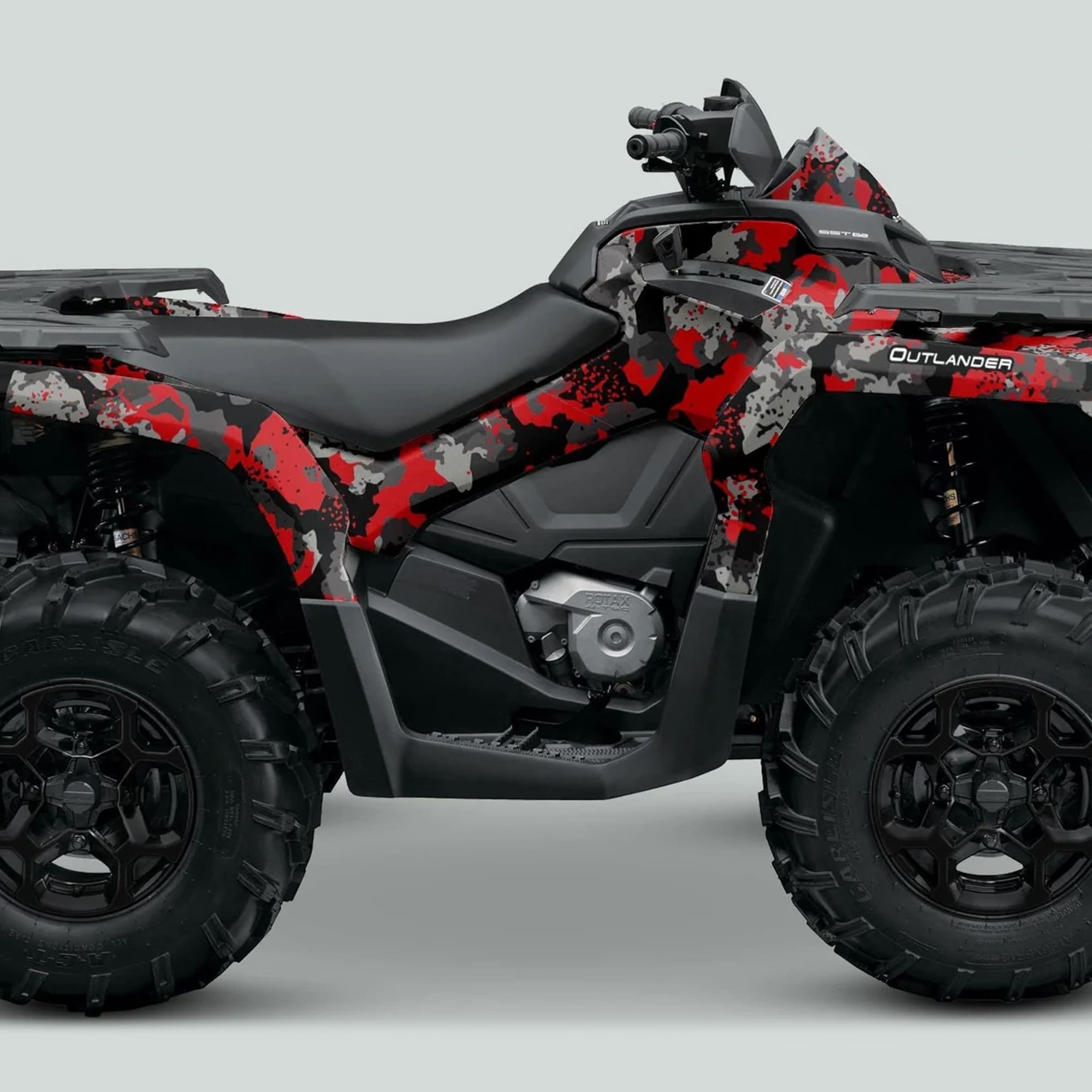 Can-Am OUTLANDER Graphics kit SPLAT CAMO Red – 101GFX eBike Graphics