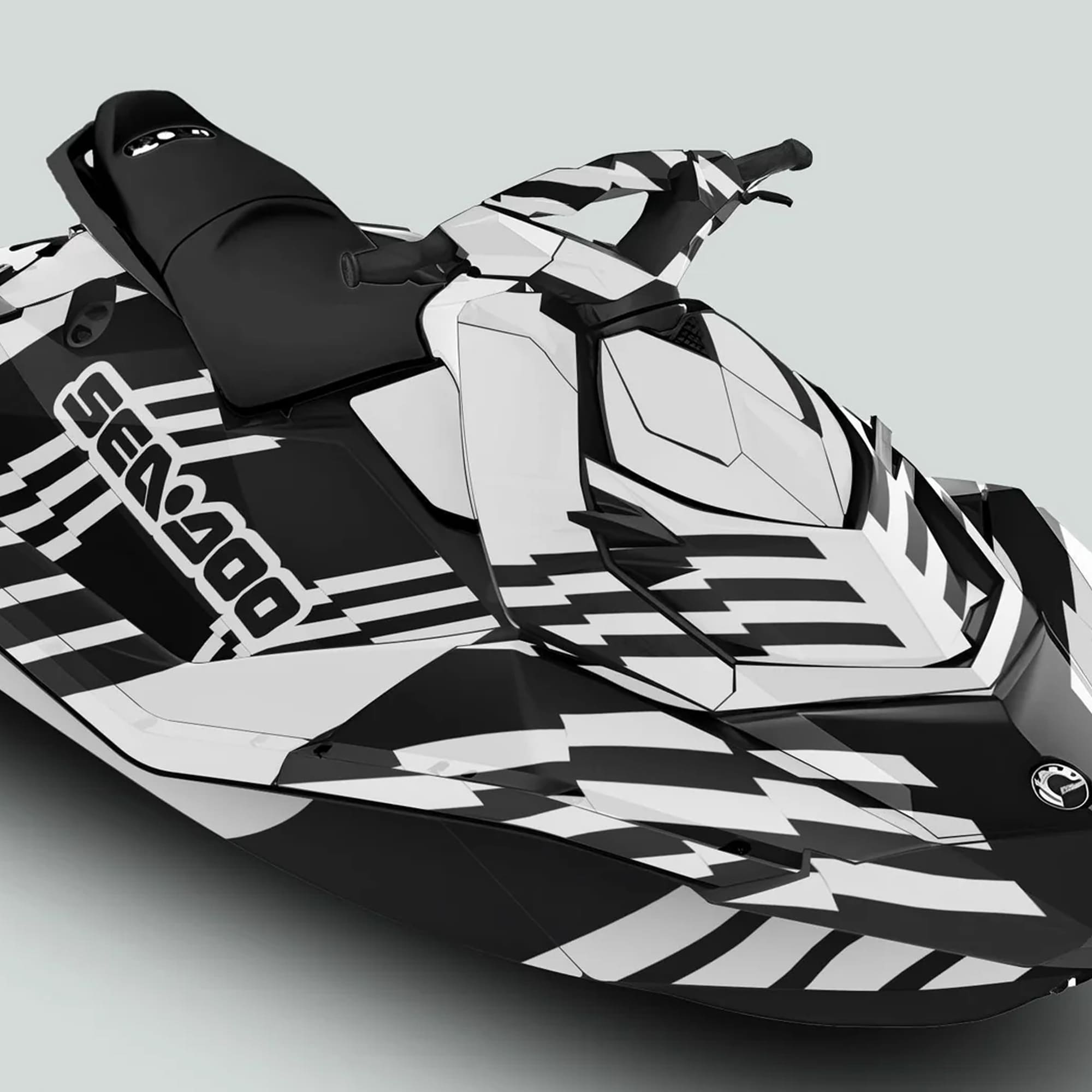 Sea Doo Spark Black White Graphics Kit – 101GFX