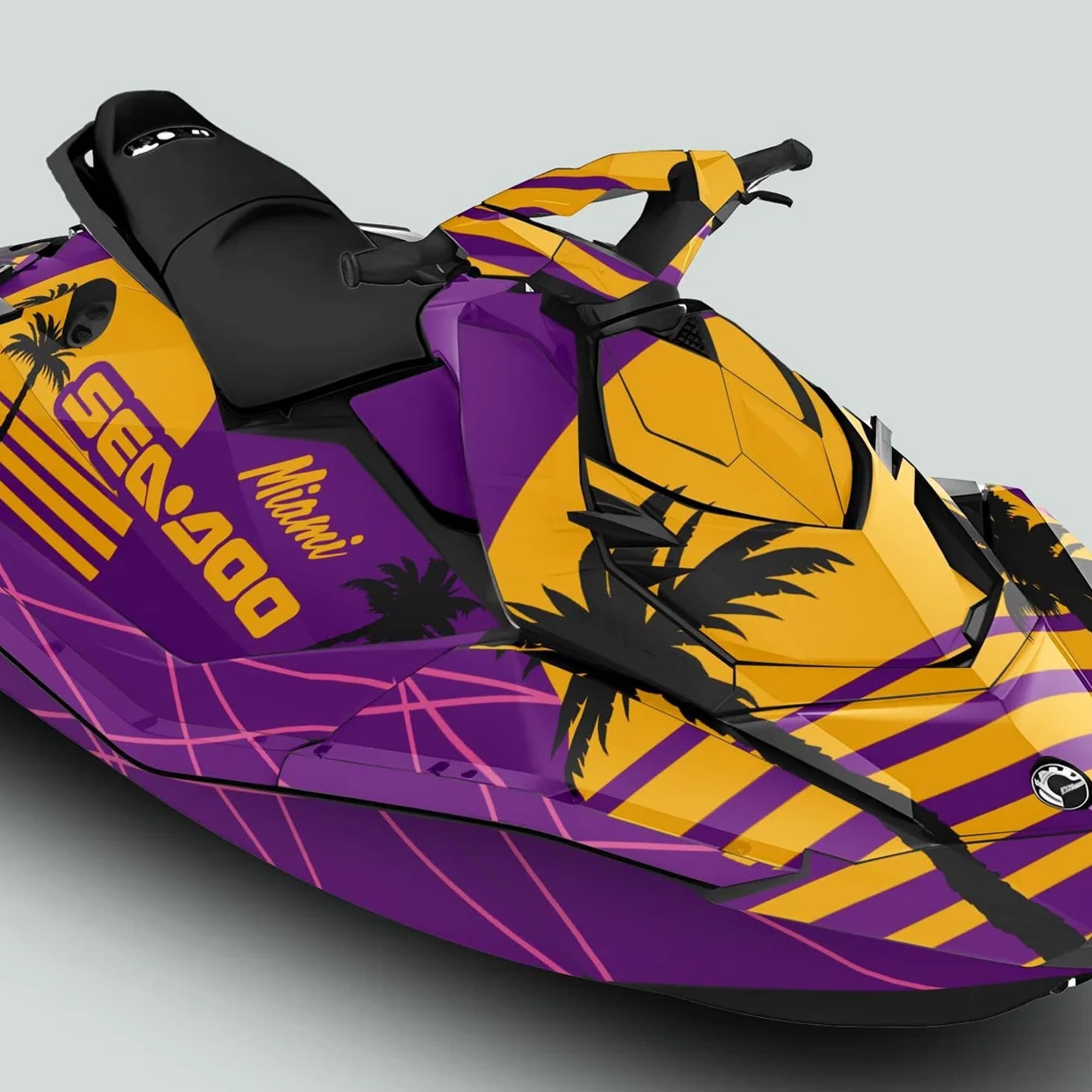 Sea Doo Spark Graphic Kit Miami Purple Yellow – 101GFX