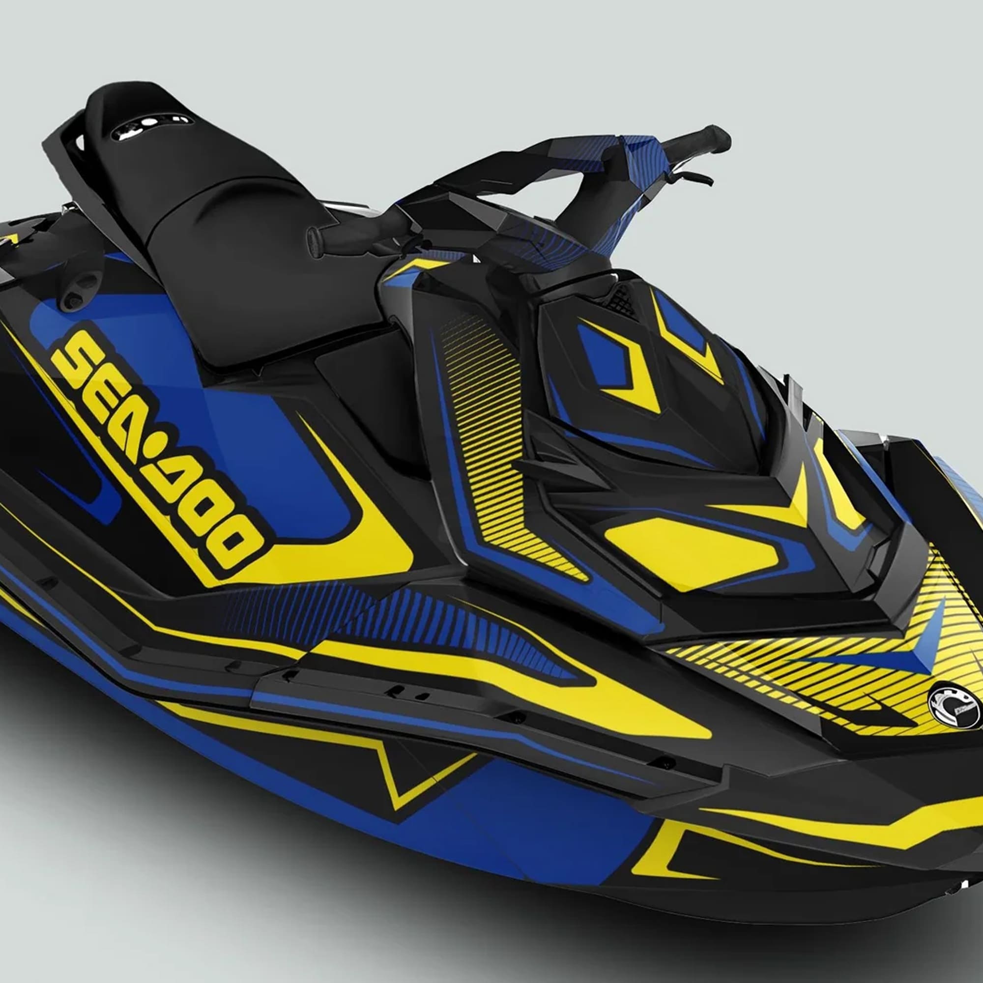 Sea Doo Spark Graphics kit RACE LINE Cyan Yellow – 101GFX eBike Graphics