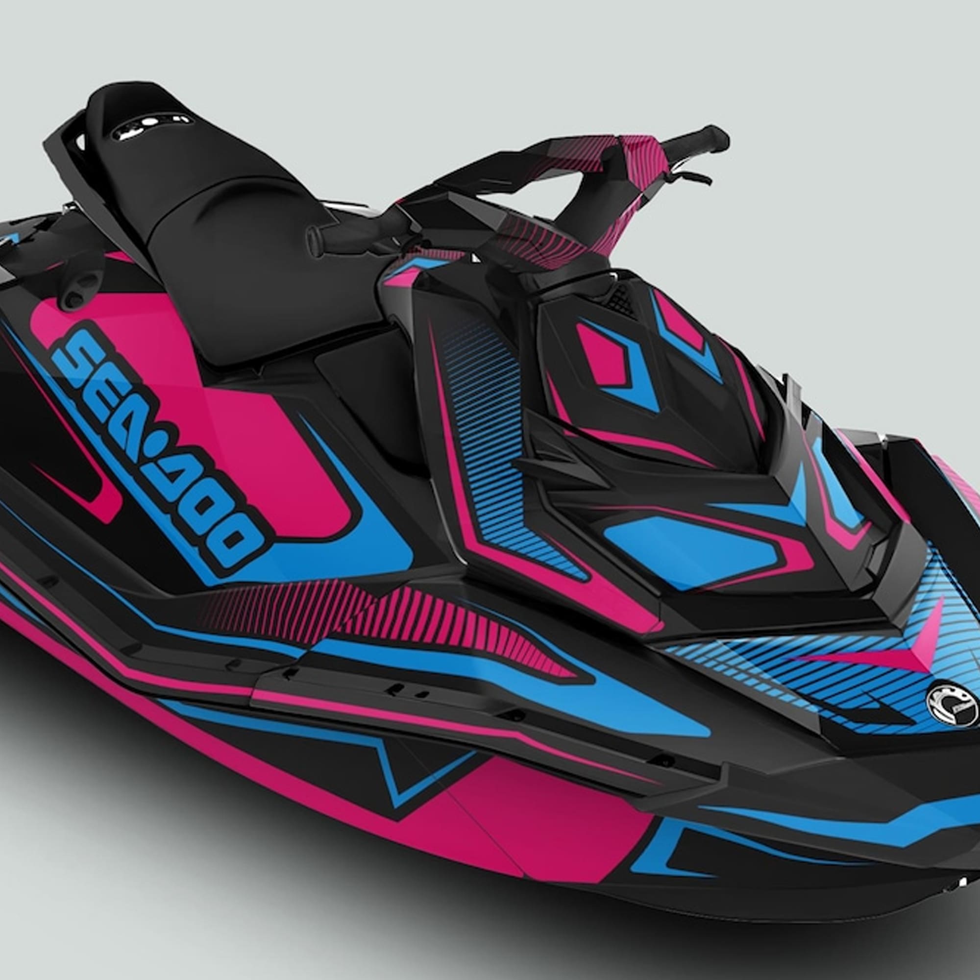 Sea Doo Spark Graphics kit RACE LINE Magenta Cyan – 101GFX eBike Graphics