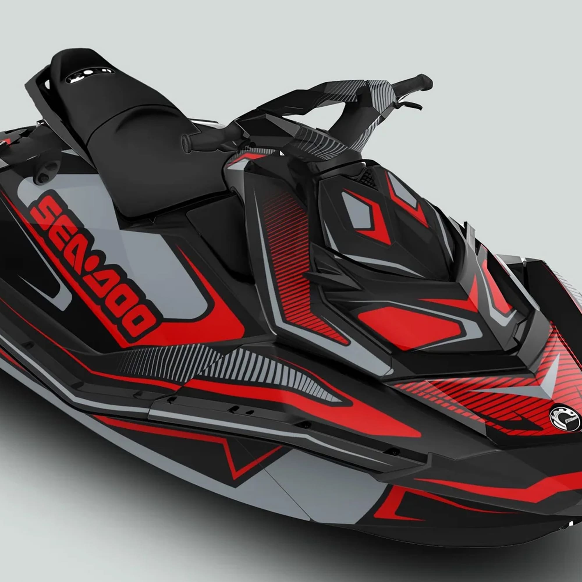 Sea Doo Spark Race Line Graphics Kit Red Grey – 101GFX
