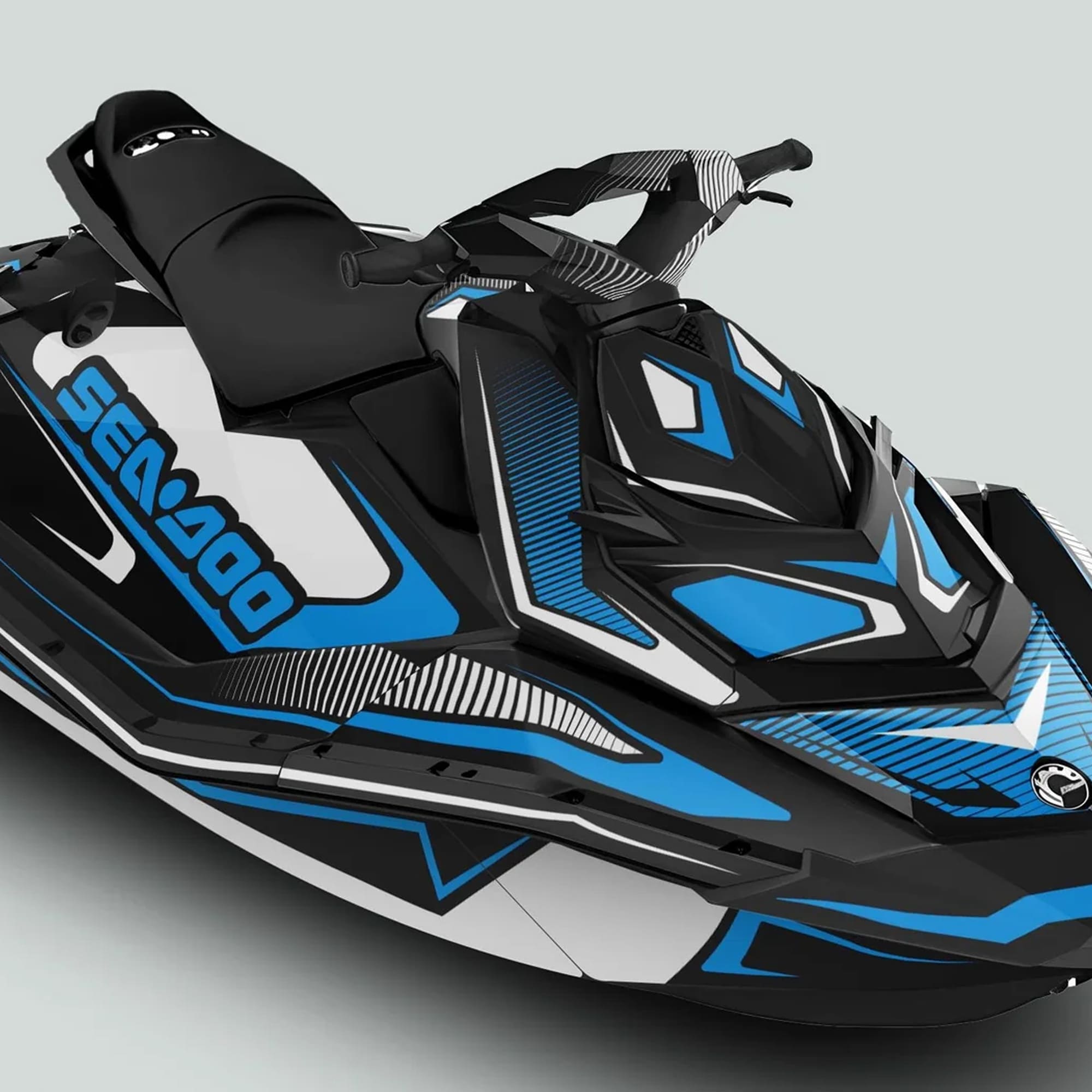 Sea Doo Spark Graphics kit RACE LINE White Cyan – 101GFX eBike Graphics