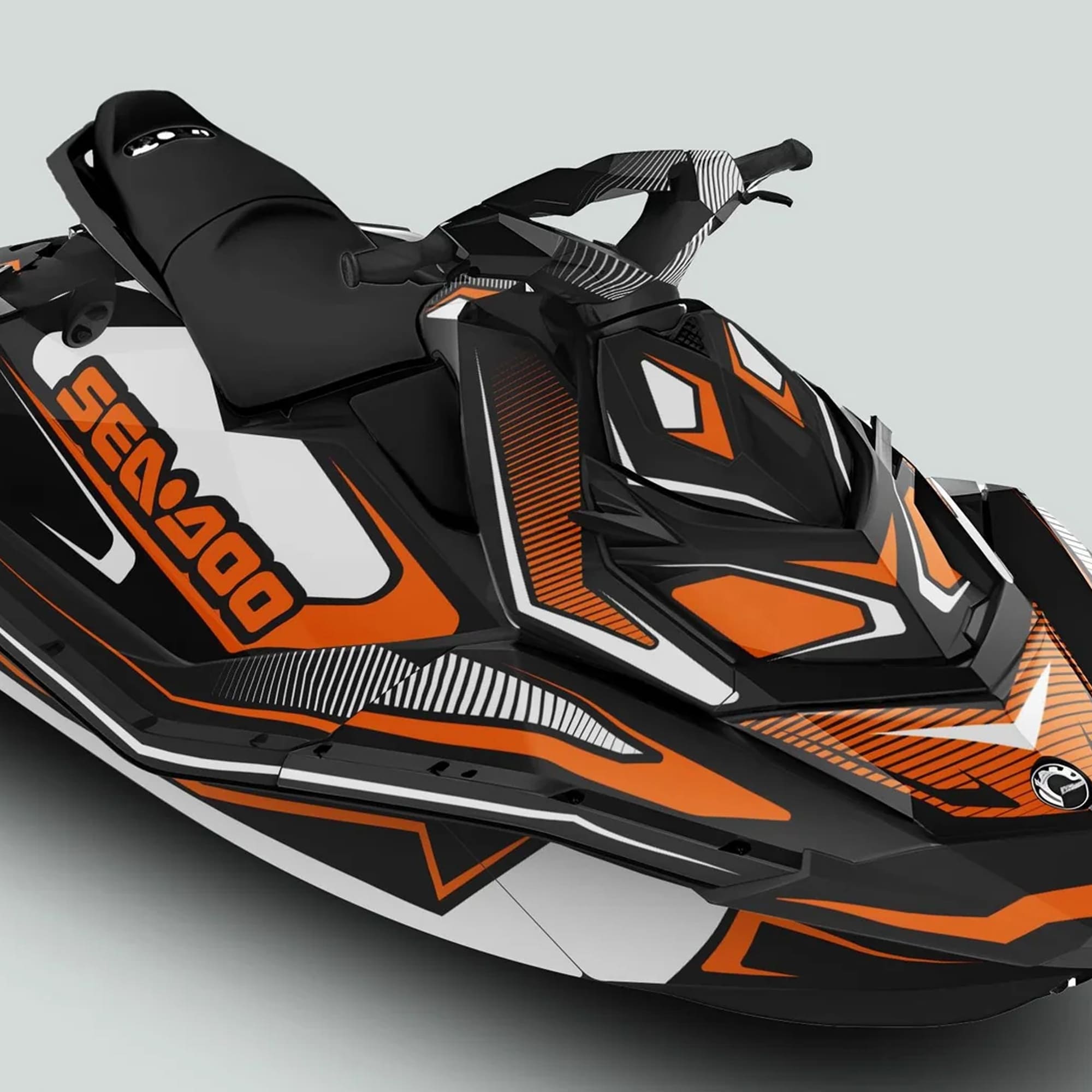 Sea Doo Spark Graphics kit RACE LINE White Orange – 101GFX eBike Graphics