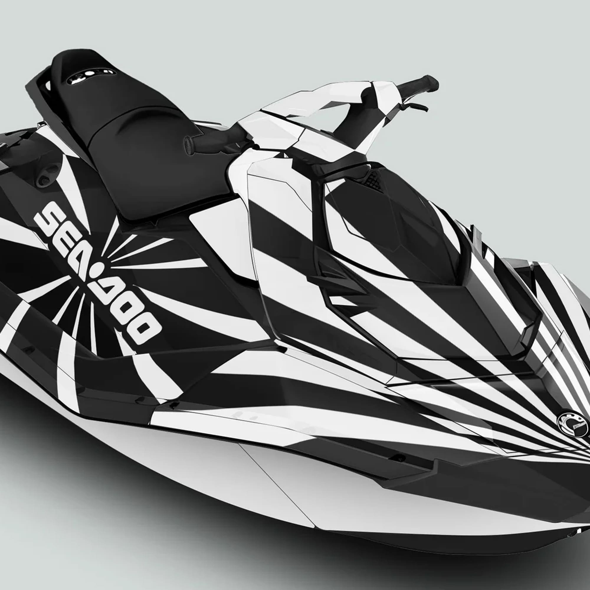 Sea Doo Spark Black White Graphics Kit – 101GFX
