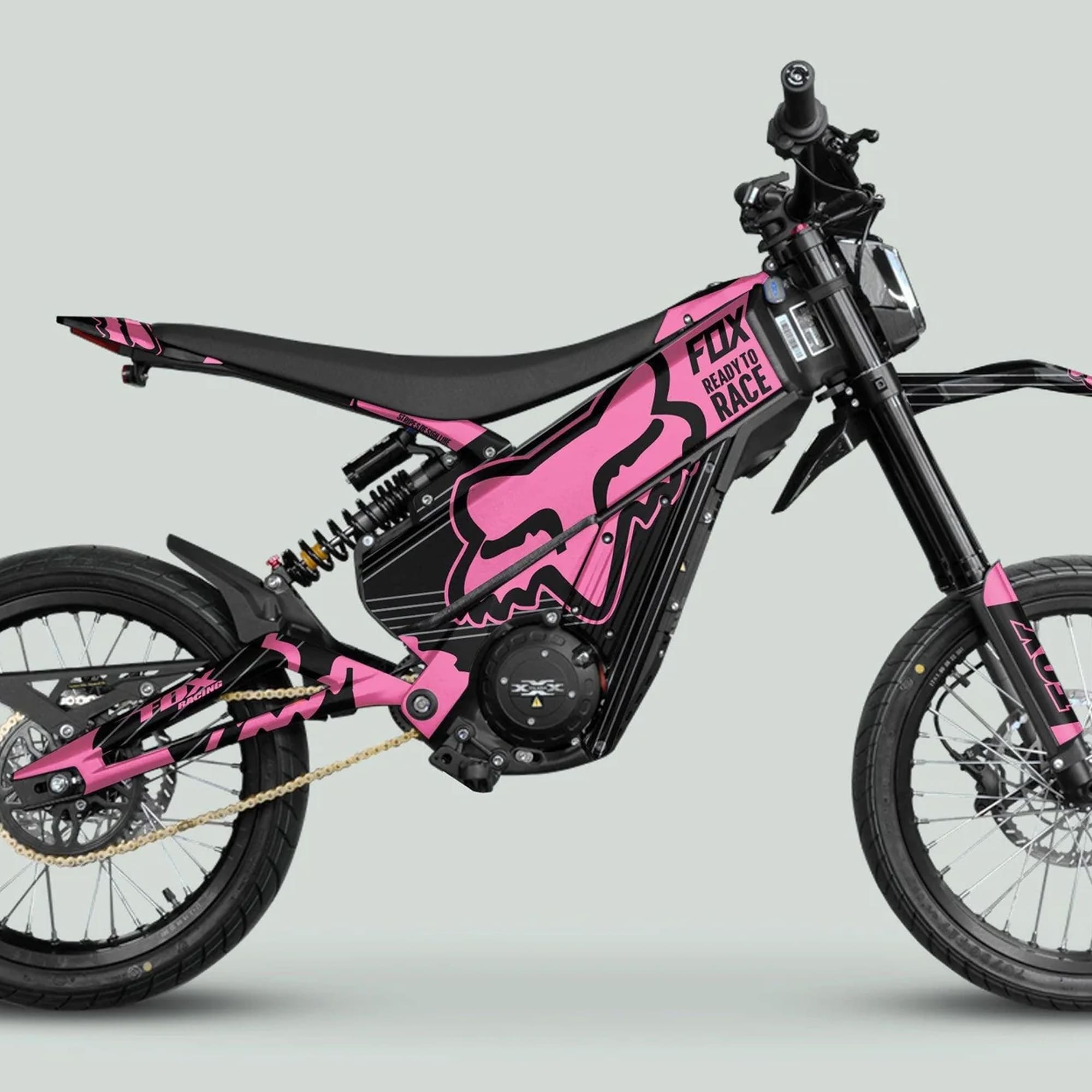 Talaria XXX Graphics Kit FOX STRIPES Black Pink – 101GFX eBike Graphics
